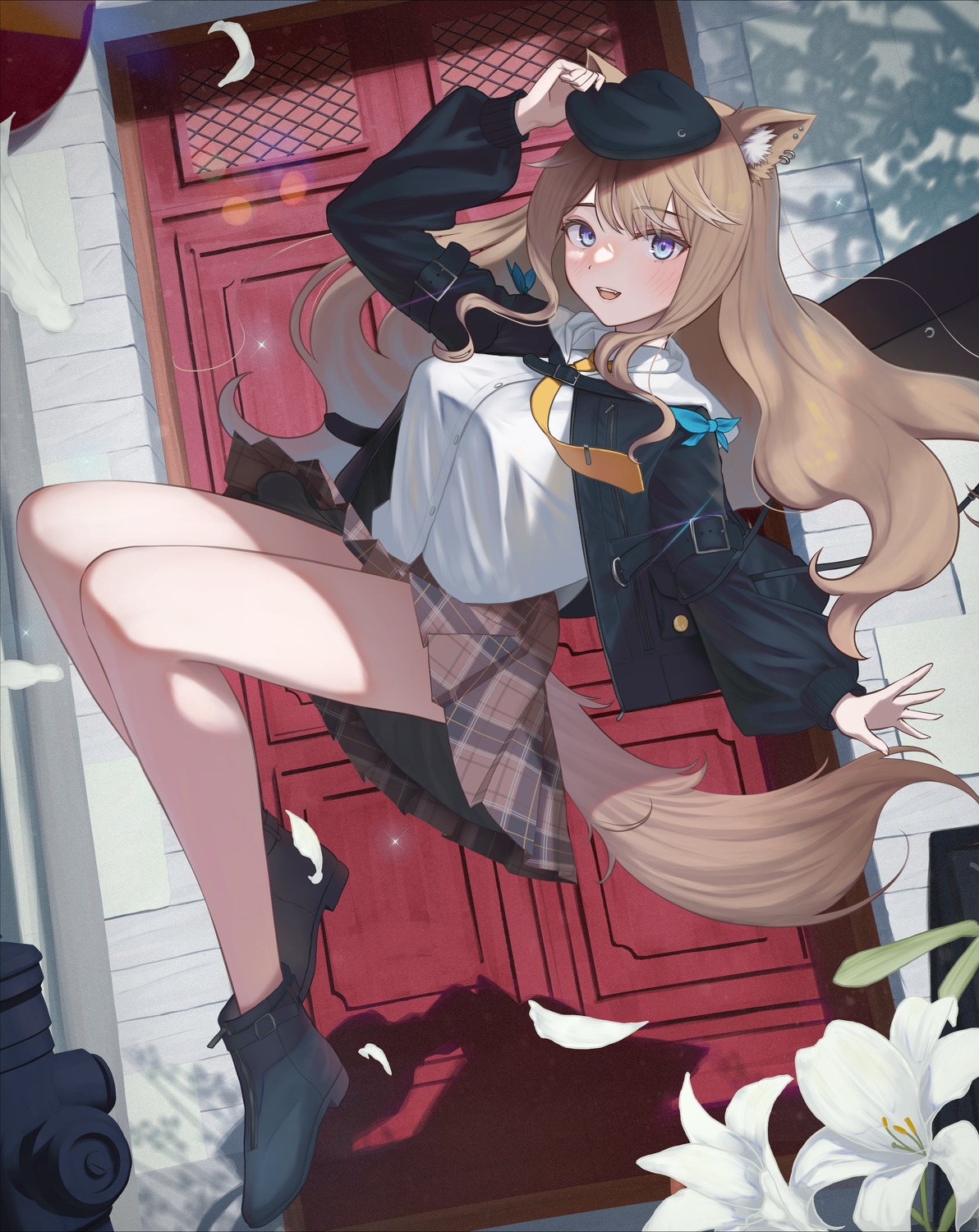 yukinashi animal ears nekomimi seifuku skirt lift tail | #1087766 | yande.re